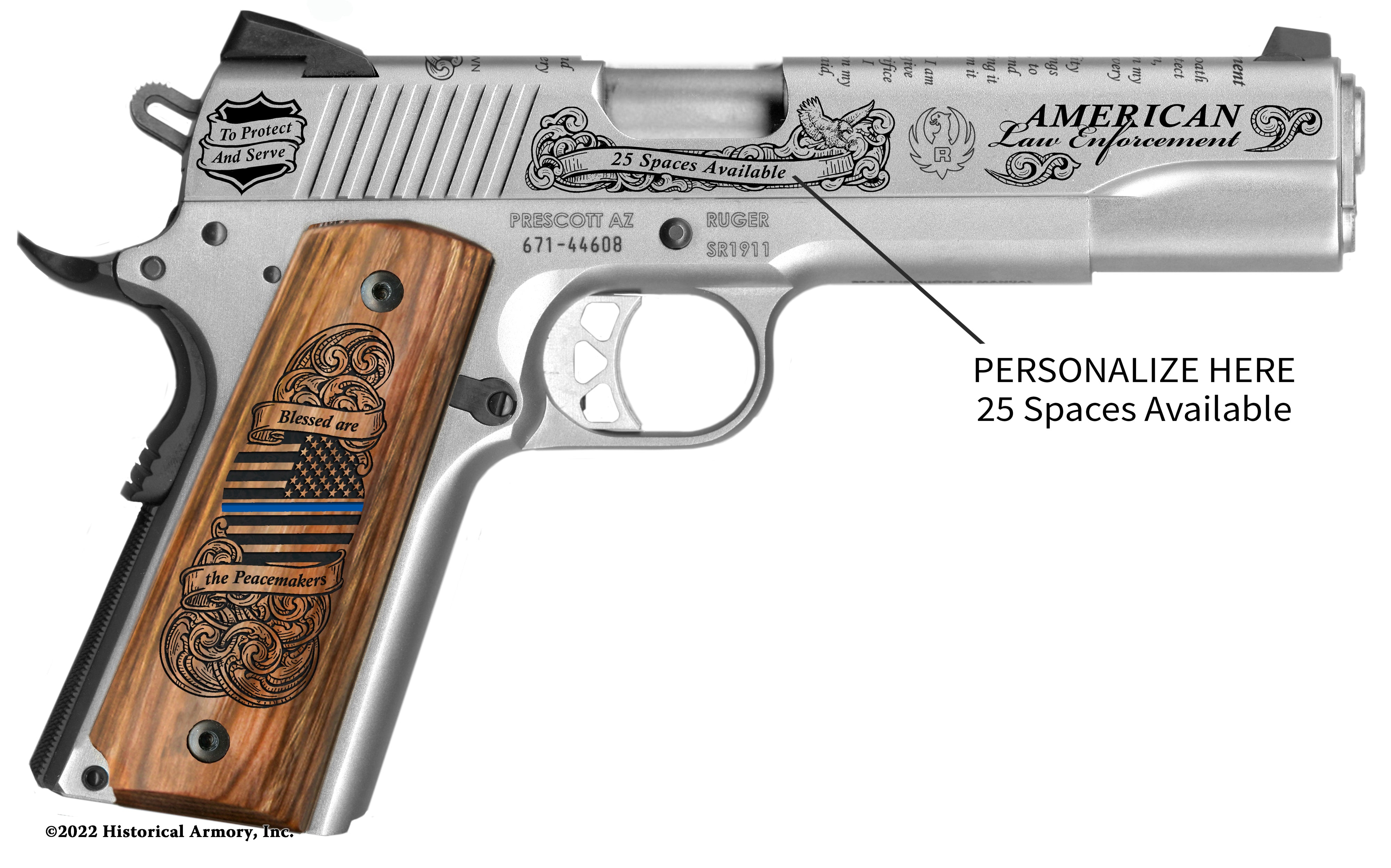 American Law Enforcement Engraved 1911 – Historical Armory