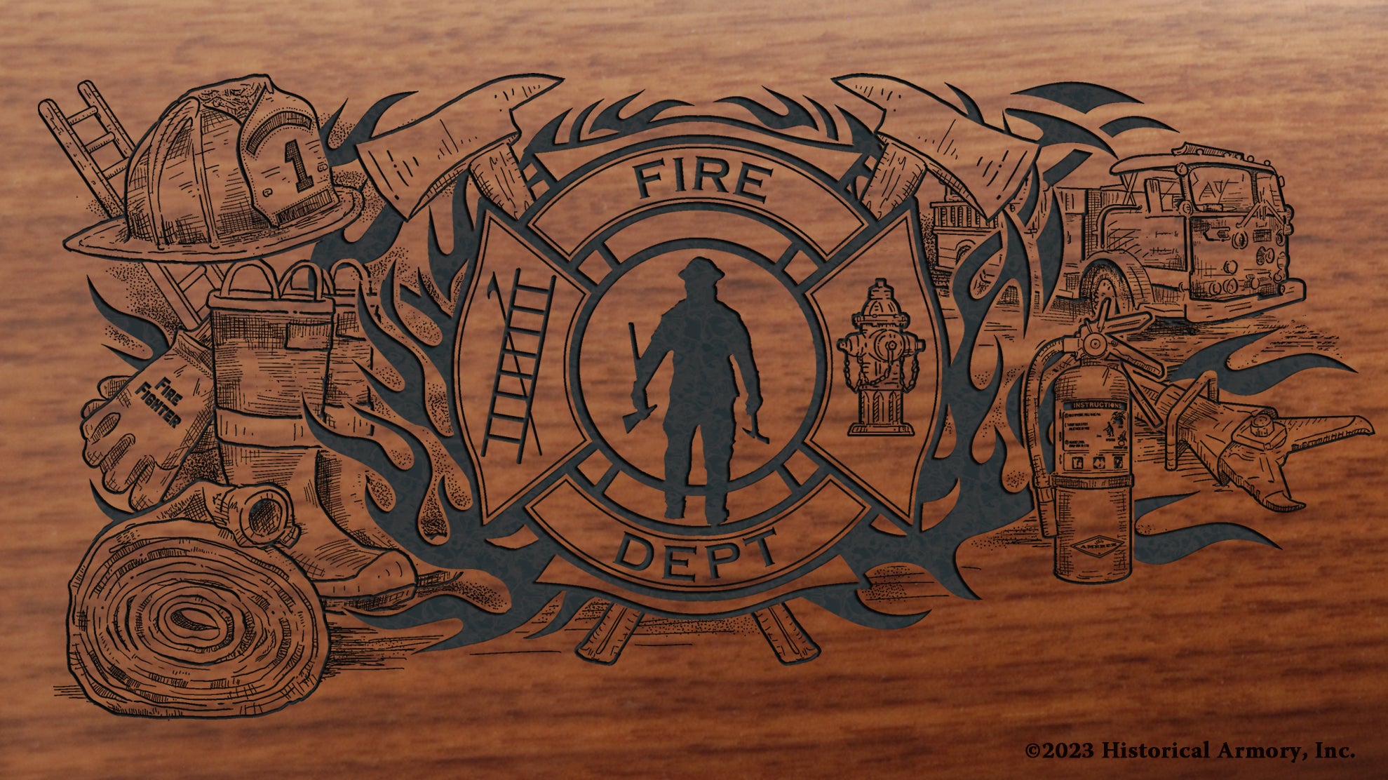 Classic American Firefighter Engraved Rifle – Historical Armory