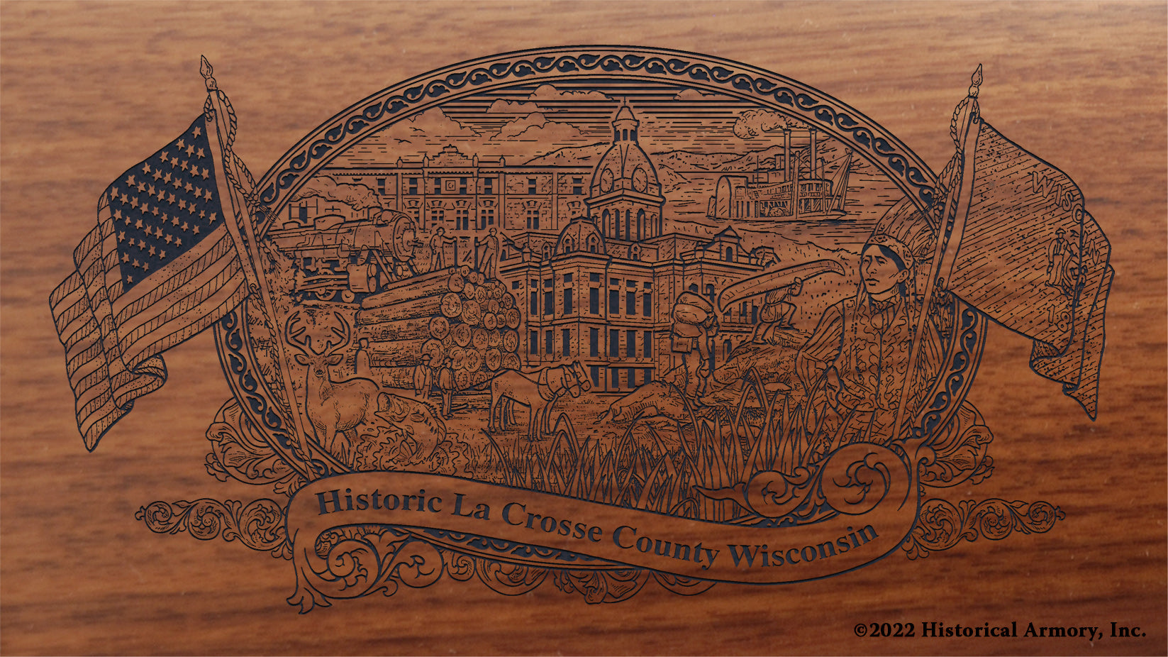 La Crosse County Wisconsin Engraved Rifle | Engraved Firearms ...
