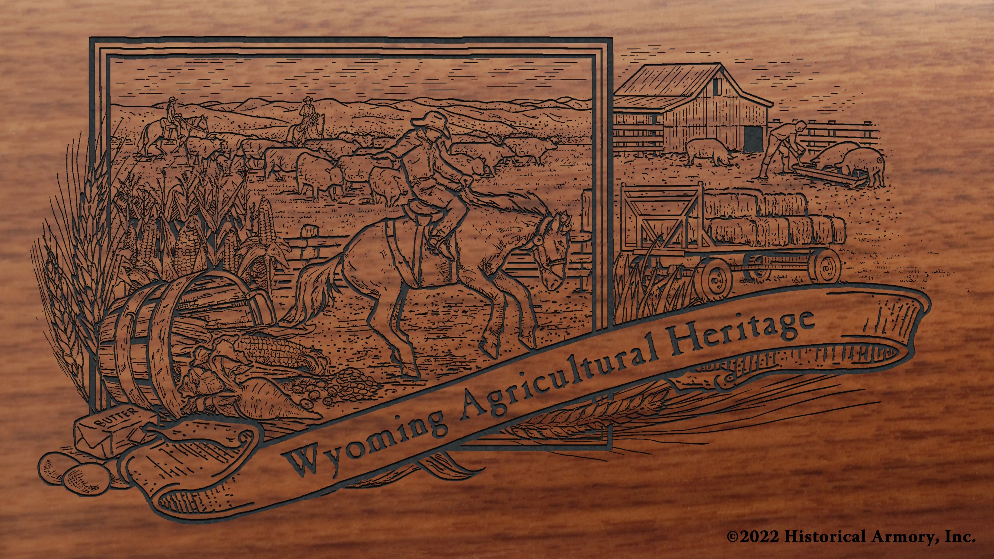 Wyoming State Agricultural Heritage Engraved Rifle – Historical Armory